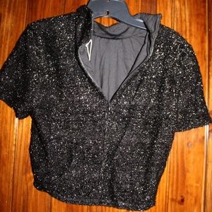 Lovers + Friends | Tops | New Lovers And Friends Ramona Black Tinsel ...